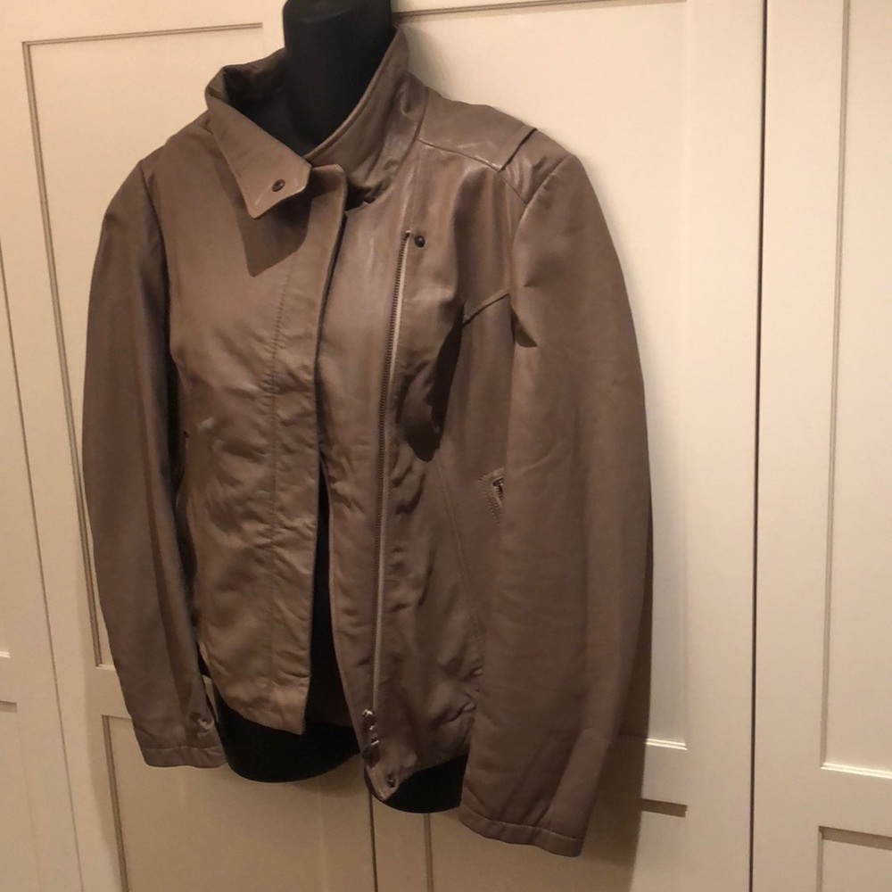 Smooth Leather Jacket Olive Green - Gem